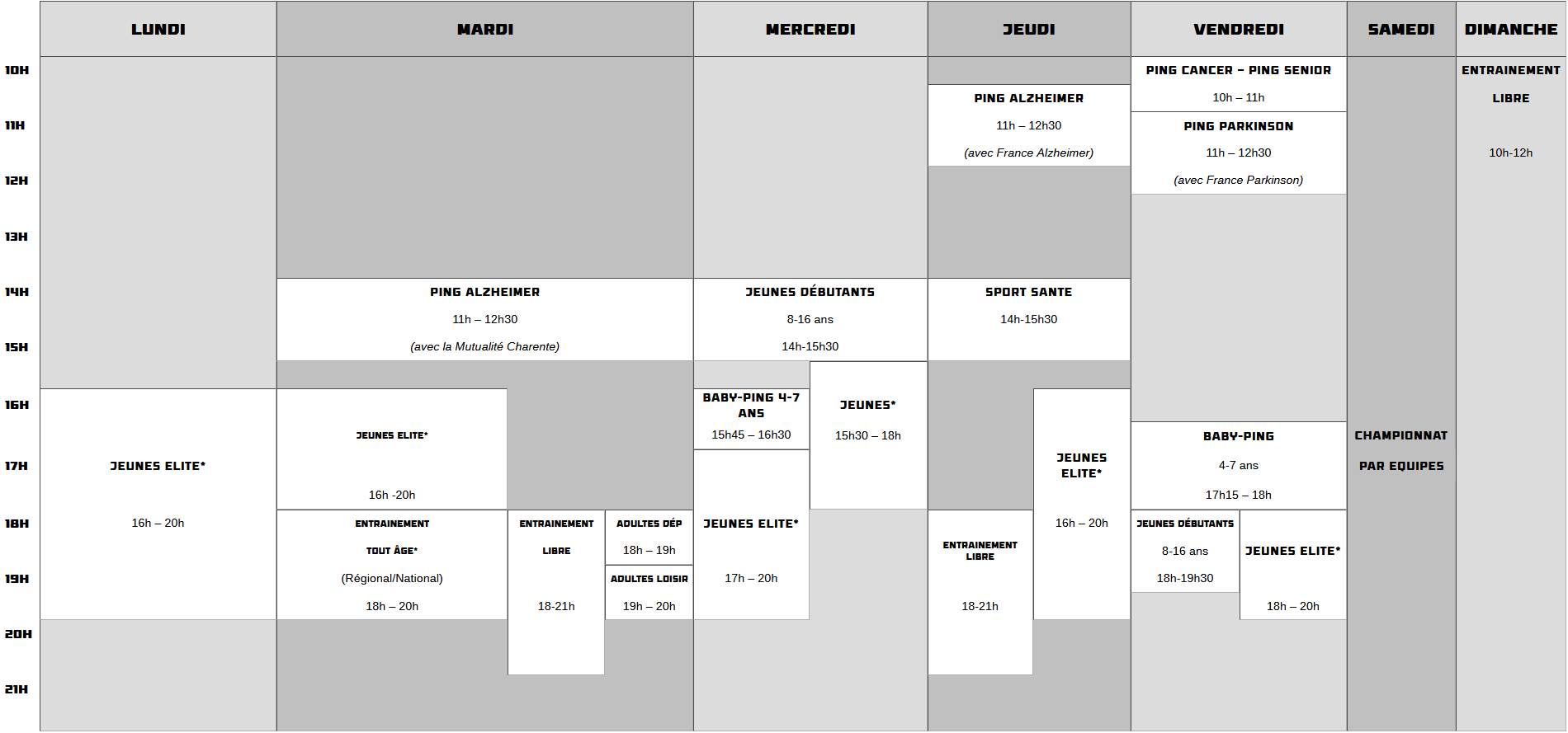 S’entrainer – TTGF Angoulême